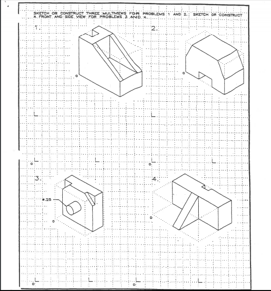 Solved Complete the four missing views as they would appear | Chegg.com