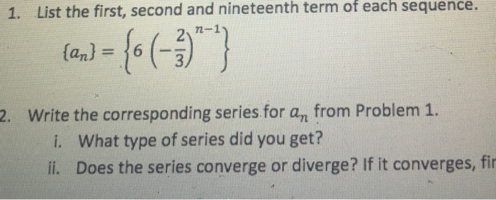 Solved Write the corresponding series for a sub n from | Chegg.com