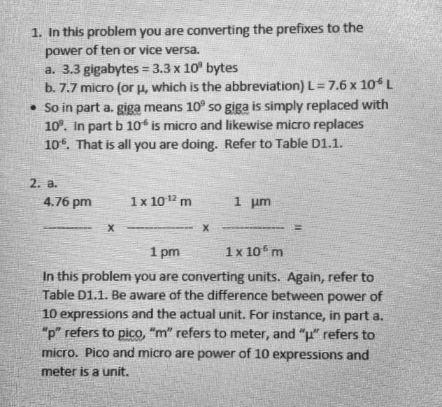 Solved In this problem you are converting the prefixes to | Chegg.com