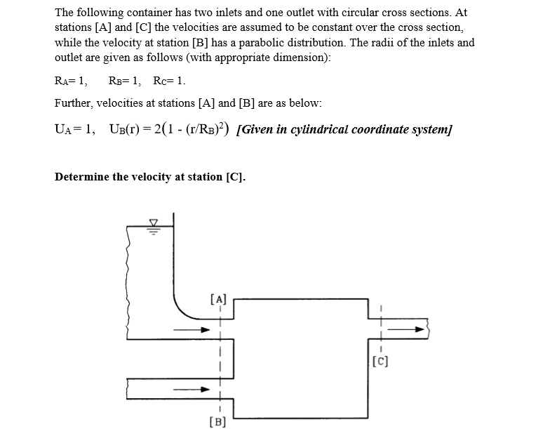 Solved The following container has two inlets and one outlet | Chegg.com