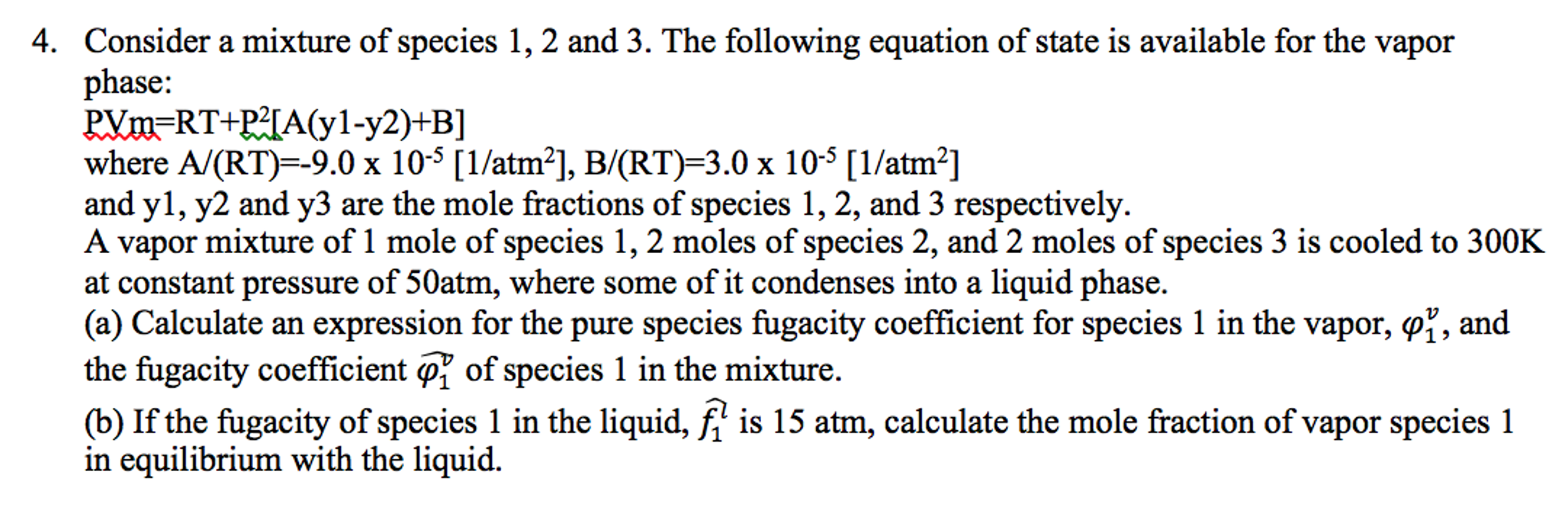 Consider a mixture of species 1, 2 and 3. The | Chegg.com