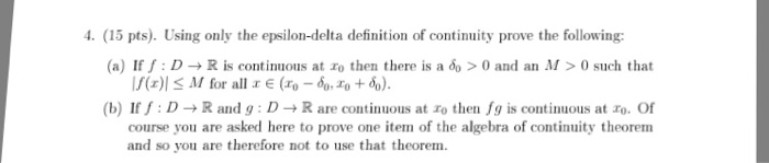 Solved Using only the epsilon-delta definition of continuity | Chegg.com