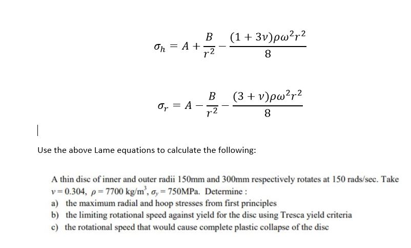 Solved (1 + 3v)??2y2 8 .2 Use the above Lame equations to | Chegg.com