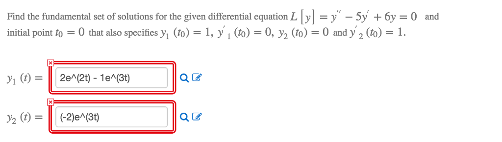 Solved Find the fundamental set of solutions for the given | Chegg.com