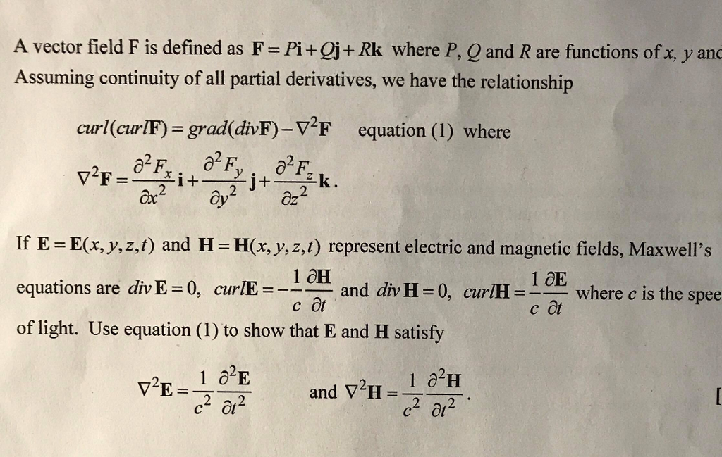 Solved A vector field F is defined as F Pi+Qj+Rk where P, 9 | Chegg.com