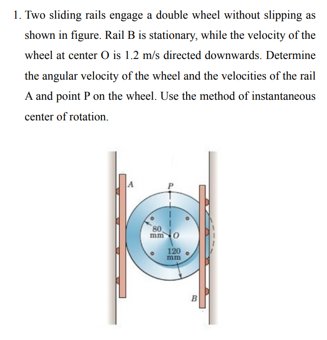 Solved 1. Two sliding rails engage a double wheel without | Chegg.com