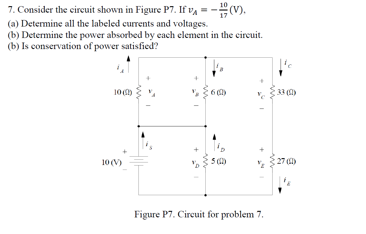 Solved 7 Consider The Circuit Shown In Figure P7 If Va
