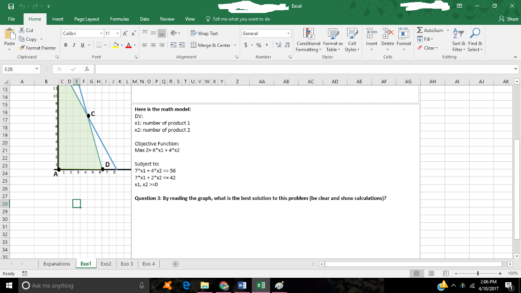 Solved Excel Insert Page Layout Formulas Data Review View Q | Chegg.com