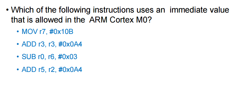 Solved Which of the following instructions uses an immediate | Chegg.com