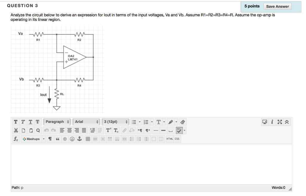 Solved Analyze the circuit below to derive an expression for | Chegg.com
