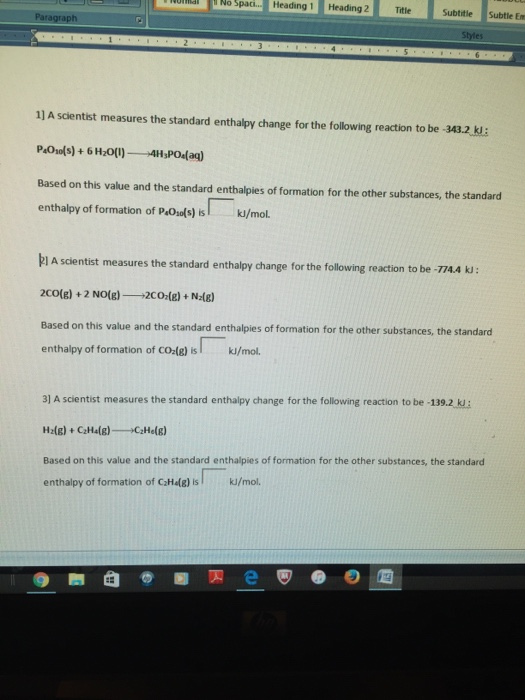 Solved A scientist measures the standard enthalpy change for | Chegg.com