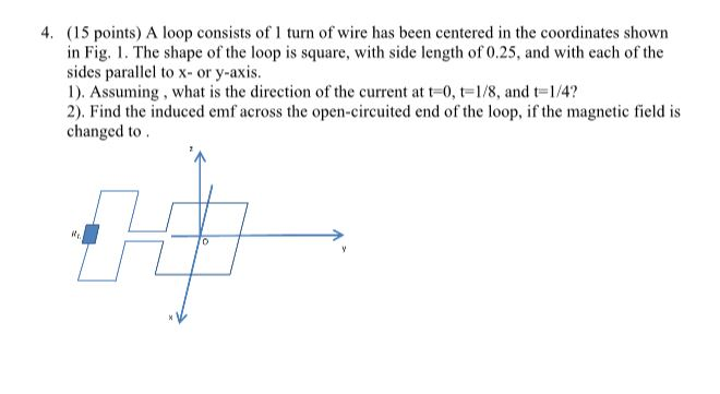Solved A loop consists of 1 turn of wire has been centered | Chegg.com