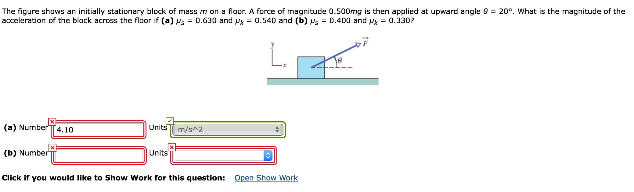 Solved The figure shows an initially stationary block of | Chegg.com