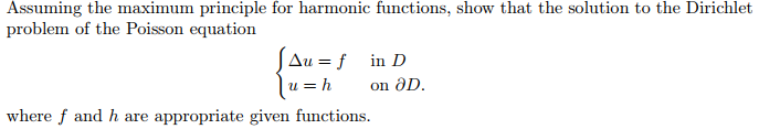 Solved Maximum principle/harmonic functions, higher partial | Chegg.com
