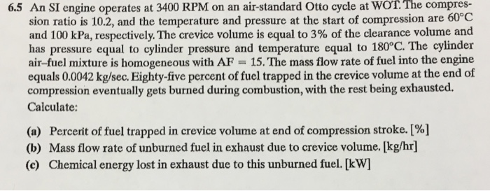 Solved An SI engine operates at 3400 RPM on an air-standard | Chegg.com
