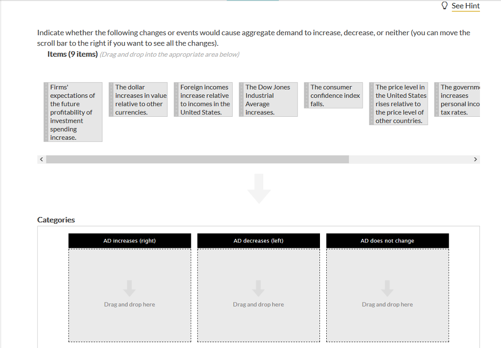Solved 9 See Hint Indicate whether the following changes or | Chegg.com