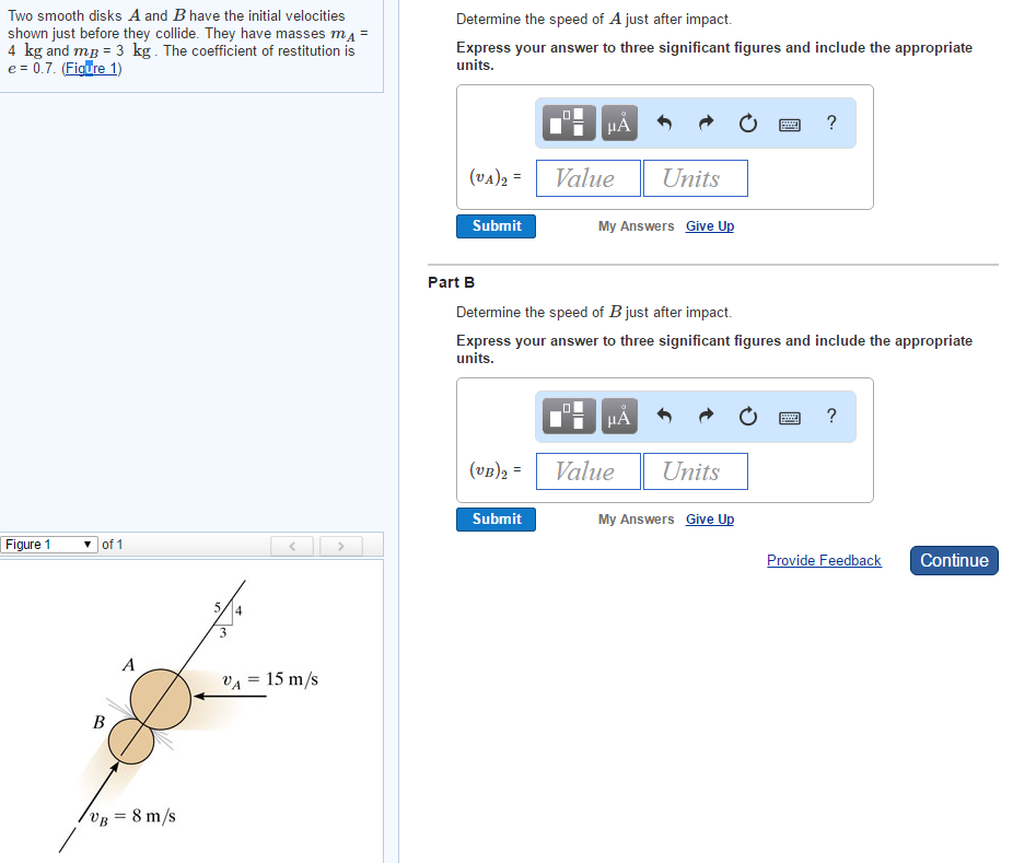 Solved Two smooth disks A and B have the initial velocities | Chegg.com