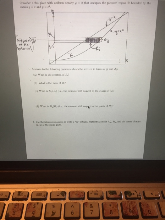 Solved Consider a flat plate with uniform density p = 2 that | Chegg.com
