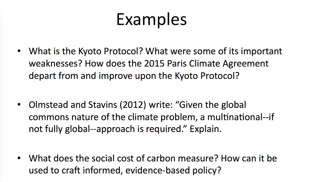 Solved Examples What is the Kyoto Protocol? What were some | Chegg.com