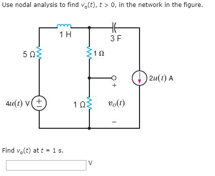 Solved Use nodal analysis to find vo(t), t > 0, in the | Chegg.com