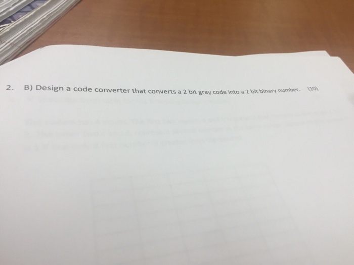 Solved 2. B) Design a code converter that converts a 2 bit | Chegg.com Solved 2. B) Design a code converter that converts a 2 bit | Chegg.com