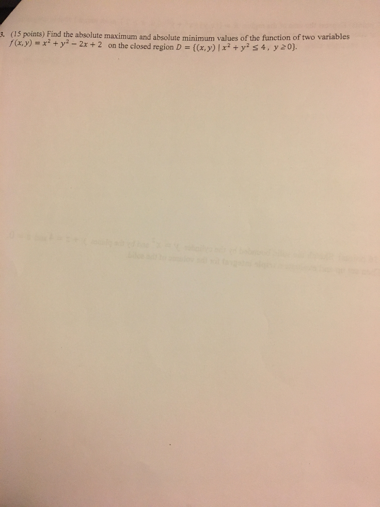 Solved s. (15 points) Find the absolute maximum and absolute | Chegg.com