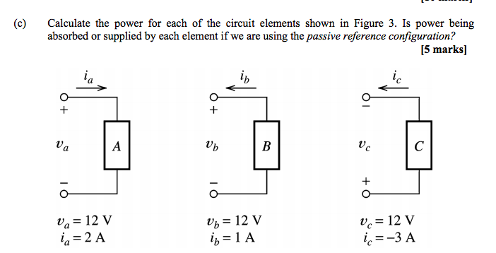 Solved Calculate the power for each of the circuit elements | Chegg.com