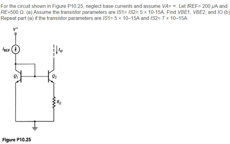 Solved For The Circuit Shown In Figure P10 25 Neglect Base