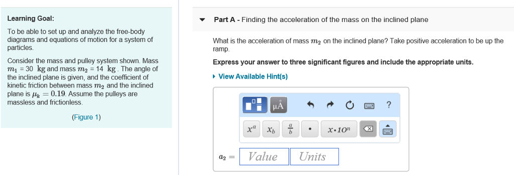 Solved Learning Goal: Part A-Finding the acceleration of the | Chegg.com