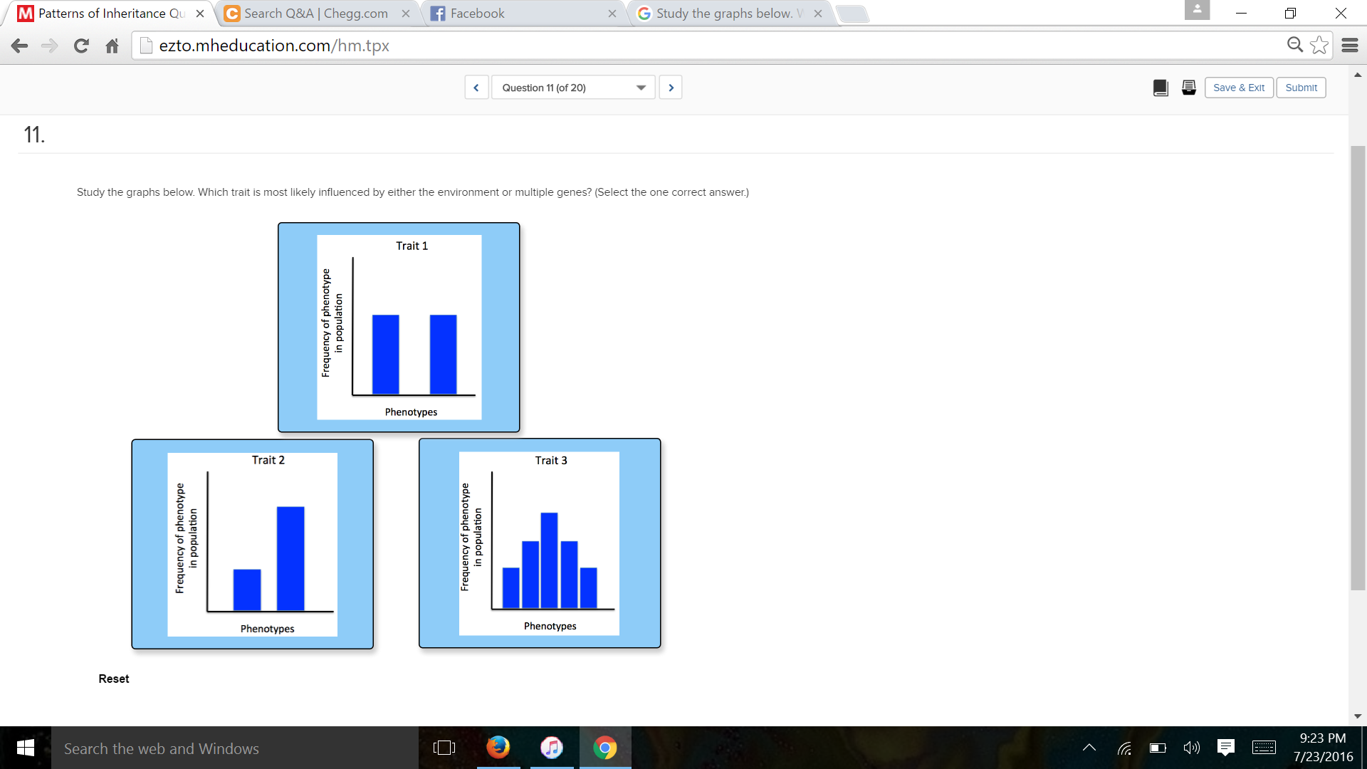 Solved Study the graphs below. Which trait is most likely | Chegg.com