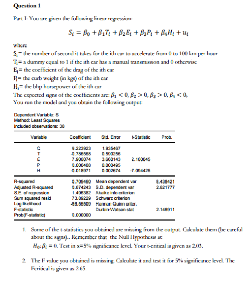 Solved Question 1 You are given the following linear | Chegg.com