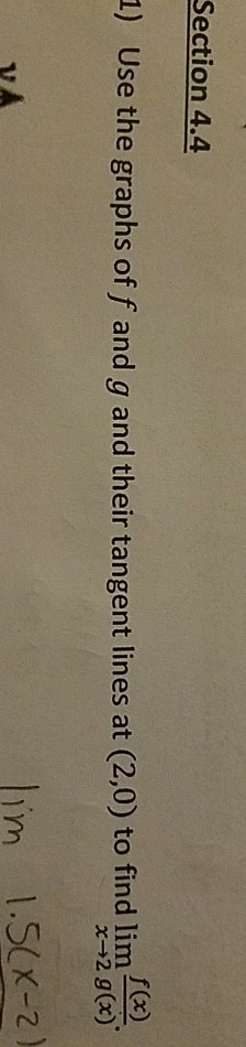 Solved Section 4.4 ) Use the graphs of f and g and their | Chegg.com