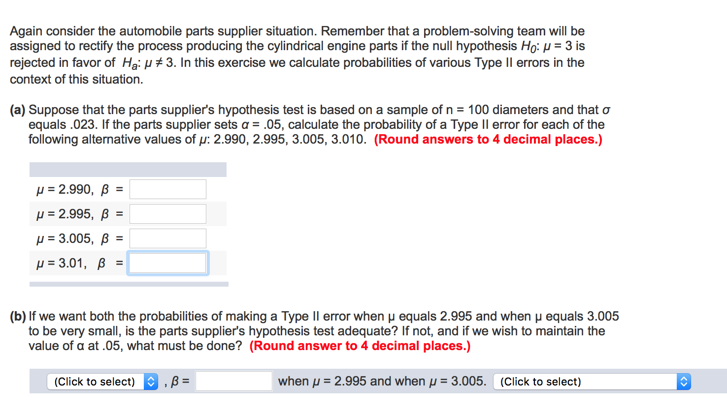 Solved Again consider the automobile parts supplier | Chegg.com