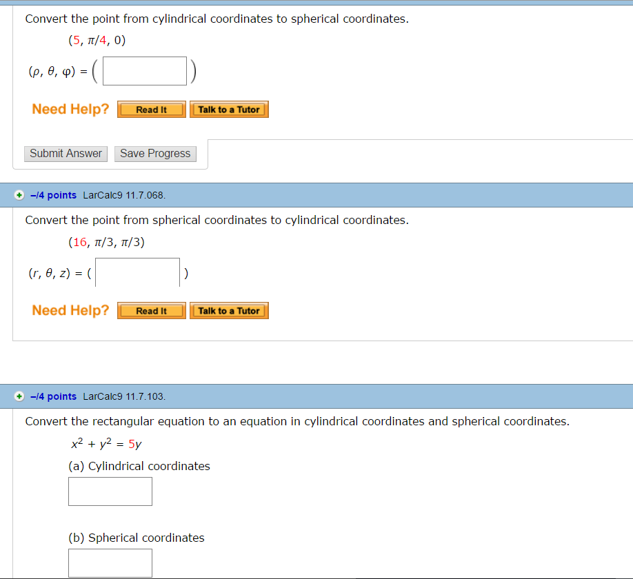 Solved Convert the point from cylindrical coordinates to | Chegg.com Solved Convert the point from cylindrical coordinates to | Chegg.com