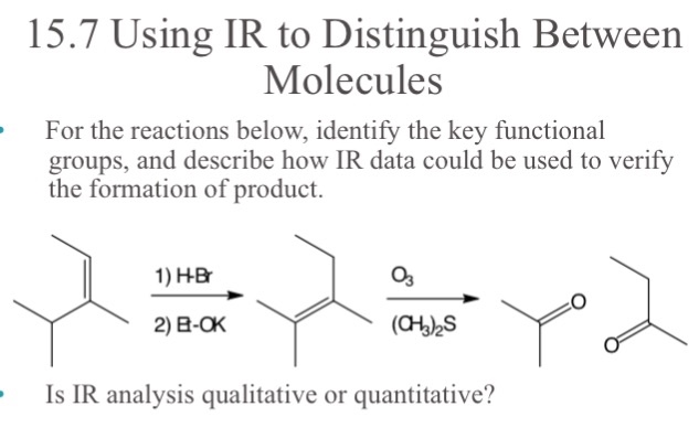 Solved For the reactions below, identify the key functional | Chegg.com