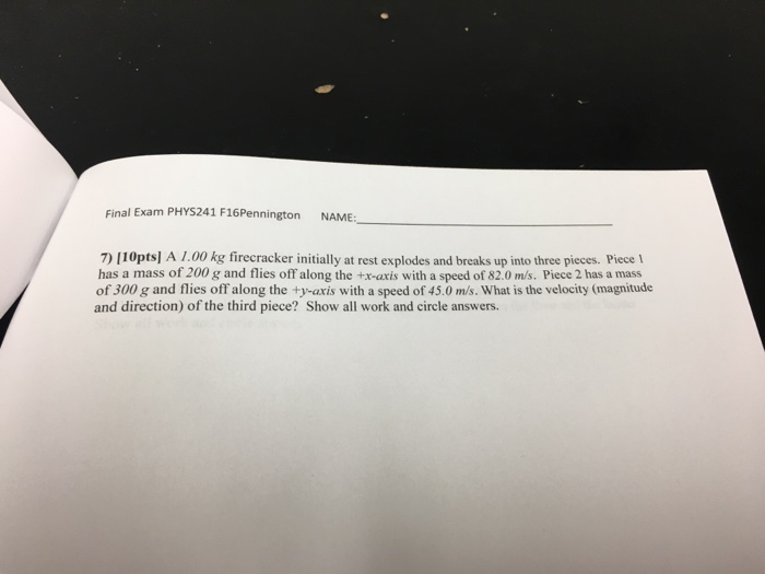 Solved A 1.00 kg firecracker initially at rest explodes and | Chegg.com