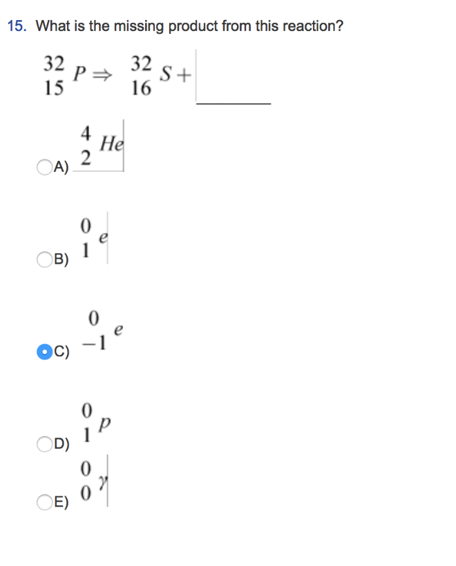 Solved 15. What s the missing product from this reaction? | Chegg.com