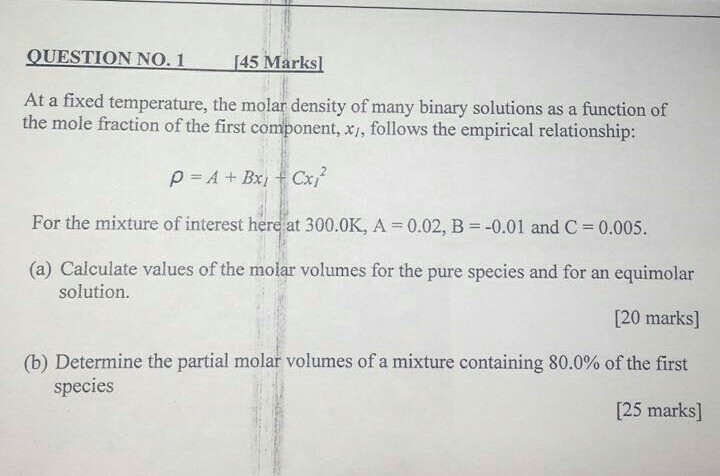Solved QUESTION NO.1 140 Marks Calculate the fugacity and | Chegg.com Solved QUESTION NO.1 140 Marks Calculate the fugacity and | Chegg.com