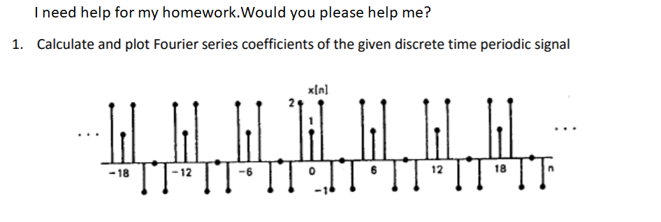 Solved Calculate and plot Fourier series coefficients of the | Chegg.com Solved Calculate and plot Fourier series coefficients of the | Chegg.com