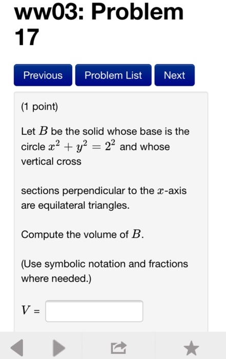 Solved ww03: Problem 17 Previous Problem List Next (1 point) | Chegg.com