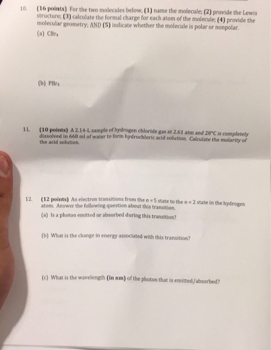 Solved For the two molecules below, name the molecule; | Chegg.com