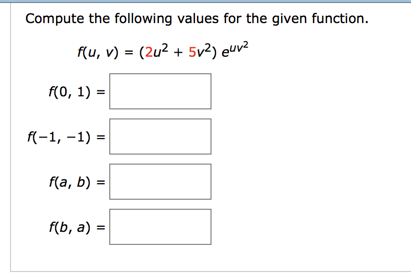 Solved Compute the following values for the given function | Chegg.com