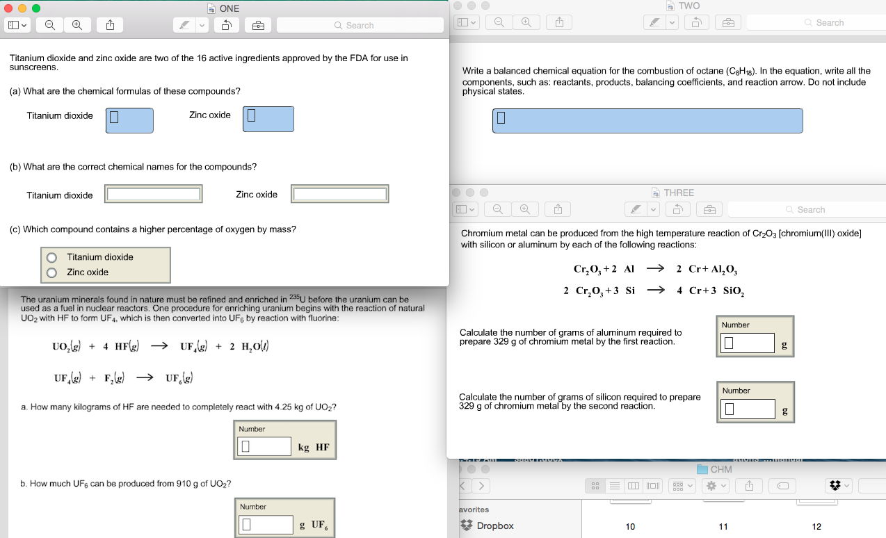 Solved Titanium dioxide and zinc oxide are two of the 16 | Chegg.com