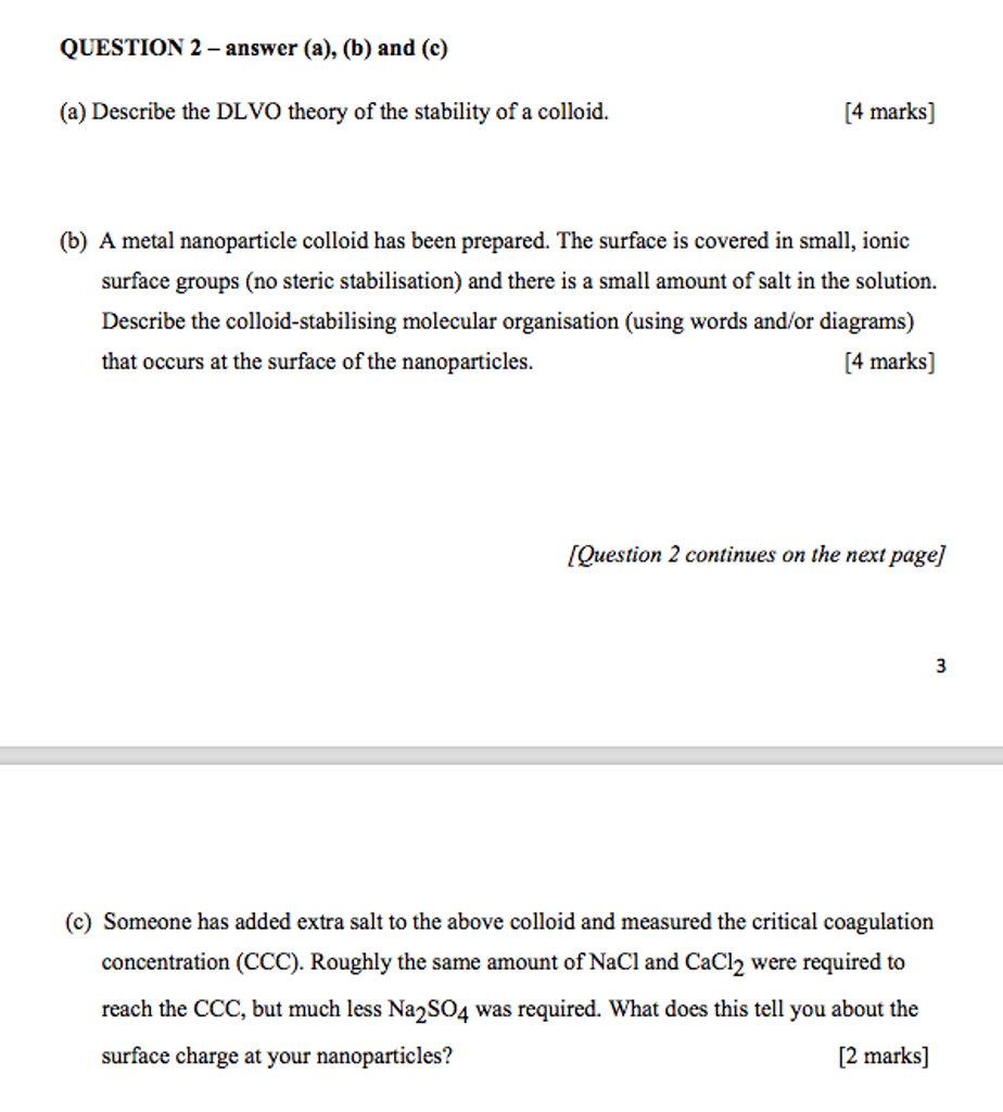 Solved Describe the DLVO theory of the stability of a | Chegg.com