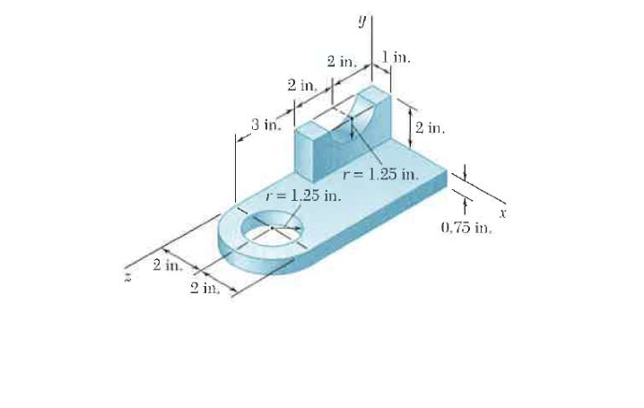 Solved Determine the center of gravity of the bracket. For | Chegg.com
