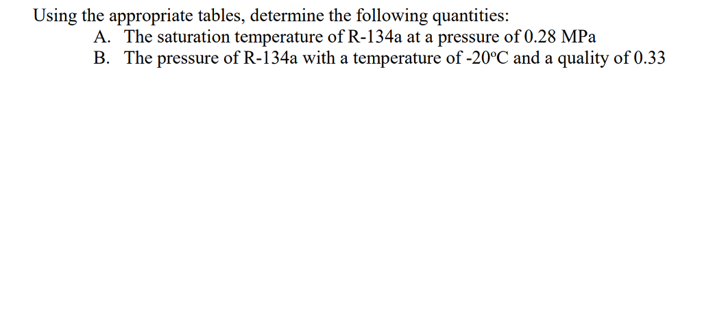Solved Using the appropriate tables, determine the following | Chegg.com