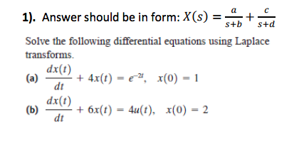 Solved Solve the following differential equations using | Chegg.com