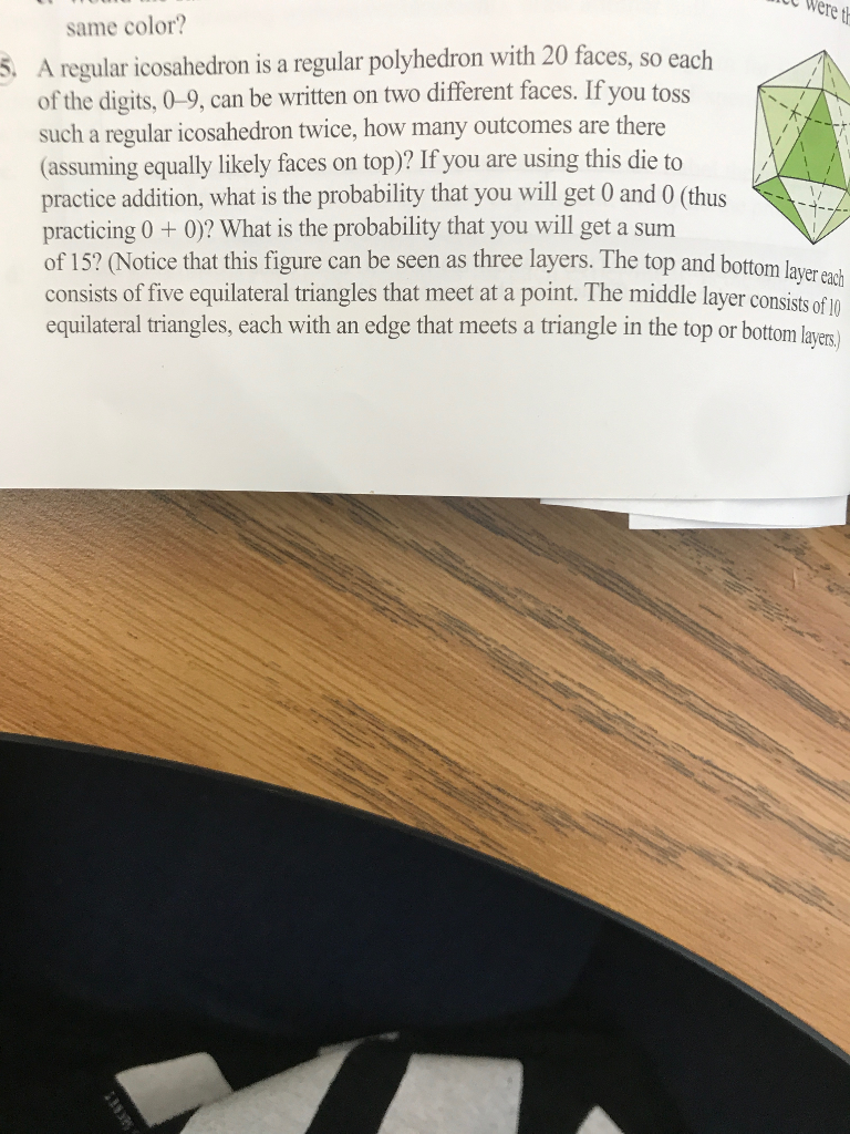 Solved A regular icosahedron is a regular polyhedron with 20 | Chegg.com