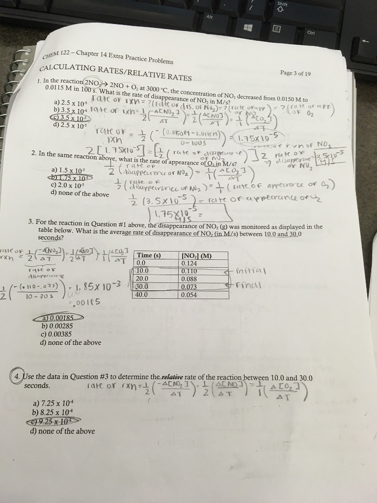 Solved Shift Alt Ctri 122 Chapter 14 Extra Practice Problems | Chegg.com