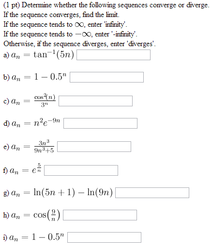 Solved Determine whether the following sequences converge or | Chegg.com